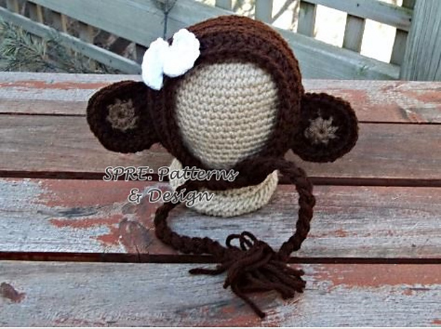 Ravelry: Mazie the Monkey Bonnet pattern by Sarah Boham