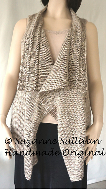 Ravelry: Casual Drape Front Vest pattern by Suzanne Sullivan