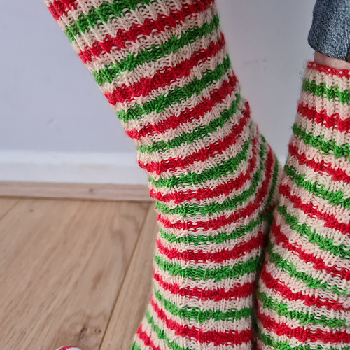 Ravelry: Festive Candy Cane Socks pattern by Sally-Jane Cameron