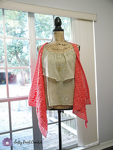 Ravelry: Clamshell Lace Waterfall Vest pattern by Katie Clary