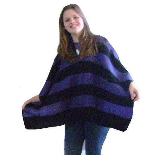 Ravelry: Tuck stitch striped square poncho pattern by Jo Whessell