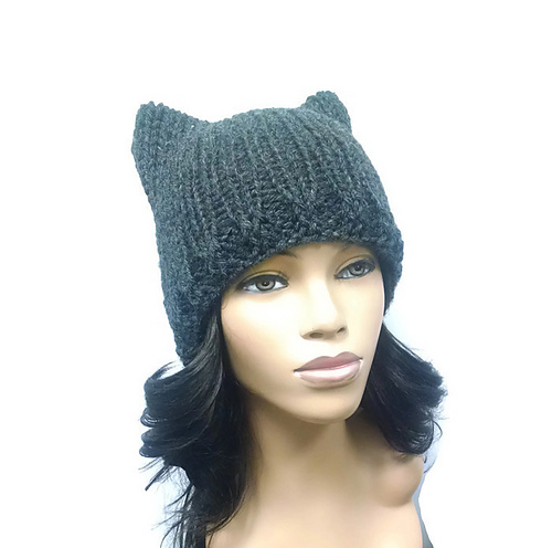 Ravelry: Loom Knit Cat Ears Hat pattern by ScarFanatic1