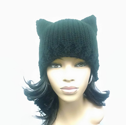 Ravelry: Loom Knit Cat Ears Hat pattern by ScarFanatic1