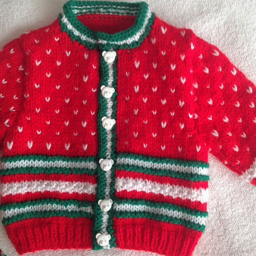Ravelry: Christmas Snow Time Baby Cardigan pattern by Mary Edwards