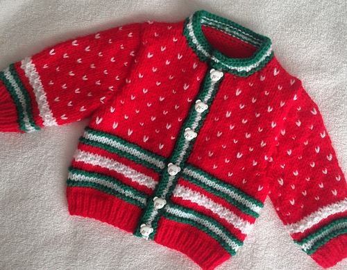 Ravelry: Christmas Snow Time Baby Cardigan pattern by Mary Edwards