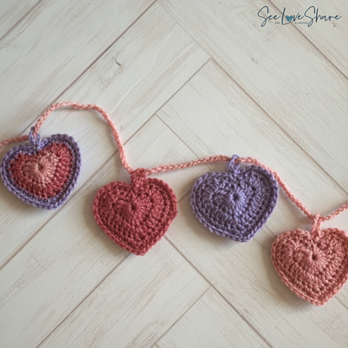 Ravelry: Easy Crochet Heart | Valentine Heart Garland pattern by See ...