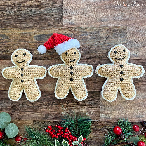 Ravelry: Gingerbread Man Crochet Stuffy Ornament / Garland pattern by ...