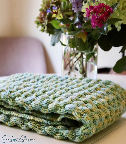 Ravelry: Sophie’s Bubble Stitch Baby Blanket pattern by See Love Share