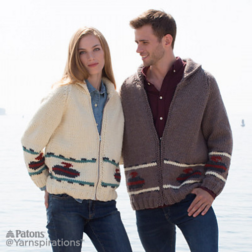 Finished this curling sweater for my dad (modelled by boyfriend). Took ...