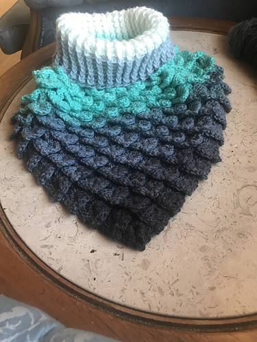 Ravelry: Rainbow Dragonscale Cowl pattern by Jinty Lyons