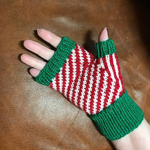 Ravelry: Candy Cane Mitts pattern by Sharon Mooney
