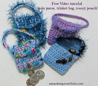 Ravelry: Coin Purse Trinket Bag Rosary Pouch pattern by Sharon Ojala