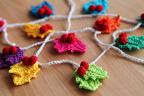 Ravelry: Rainbow Holly Garland pattern by Kirsten Ballering