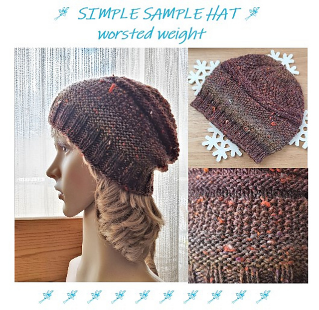 Ravelry: Simple Sample Hat - worsted weight pattern by La boutique de ...