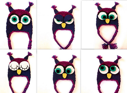 Ravelry: Owl Hat / Sleeping Owl / Angry Owl pattern by Pattern Studio
