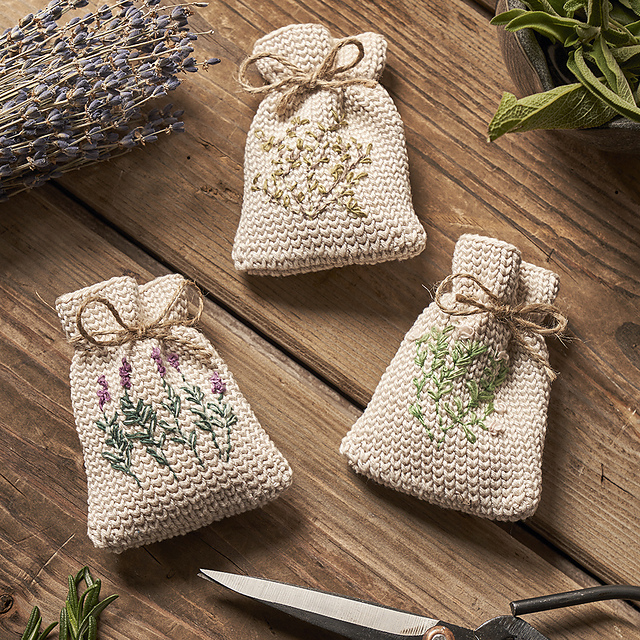 Ravelry: Herb Pouches pattern by Hannah Cross