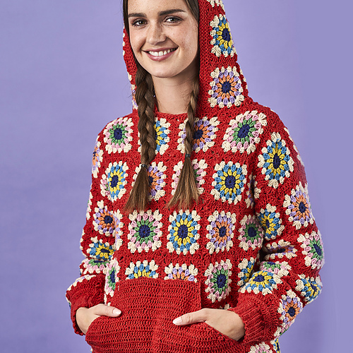 Ravelry: Festive Granny Square Hoodie pattern by Cassie Ward