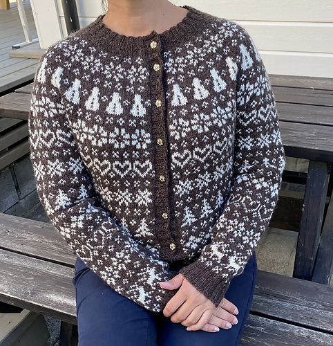 Ravelry: Festive Yoke Cardigan pattern by Skeindeer Knits