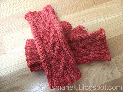 Ravelry: Four Rib Braid Cable Mitts pattern by SmarieK