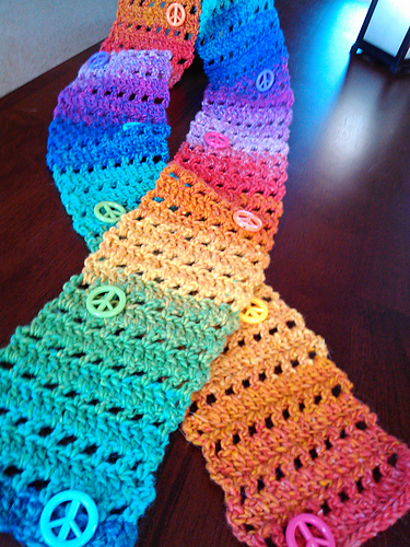 Ravelry: Easy Peace Sign Skinny Scarf pattern by Donna Mason-Svara