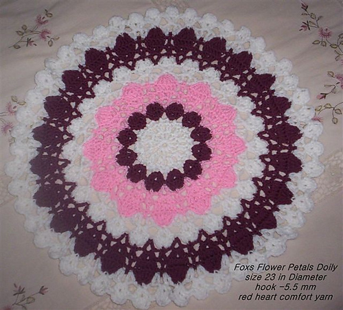 Ravelry: Flower Petal Yarn Doily pattern by Donna Mason-Svara