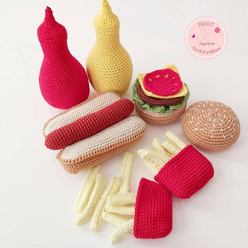 Ravelry: Crochet hamburger and fast food pattern by SmoozY Crochet Patterns