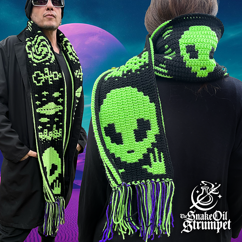 Ravelry: SoS Scarfmania Aliens! pattern by William Bart