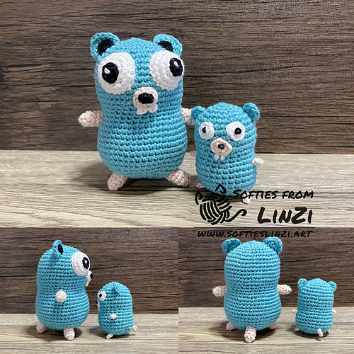 Ravelry: Gopher from Golang pattern by Huizhi Lin