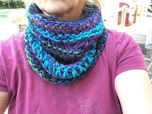 Ravelry: One, Two, Three Drop Cowl pattern by Angela Steffen