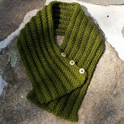 Ravelry: romney button-up neck wrap pattern by Sue Burke
