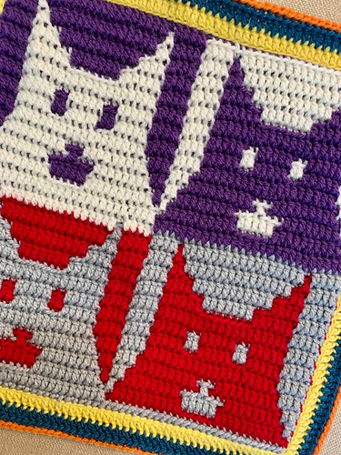 Ravelry: Pop-Art Cats Overlay Mosaic Crochet Motifs pattern by Debra ...