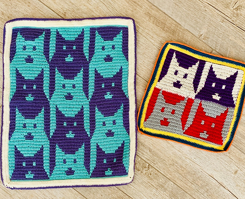 Ravelry: Pop-Art Cats Overlay Mosaic Crochet Motifs pattern by Debra ...