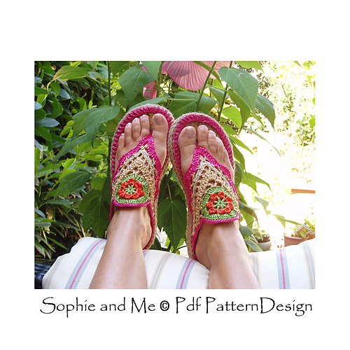 Ravelry: Flower Power Hippie Sandals pattern by Sophie and Me-Ingunn ...