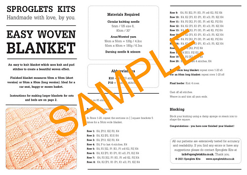 Ravelry: Easy Woven Knit & Purl Baby Blanket pattern by Sproglets Kits