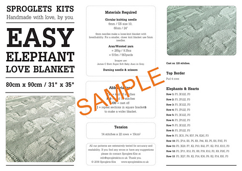 Ravelry: Love Elephants Baby Blanket pattern by Sproglets Kits