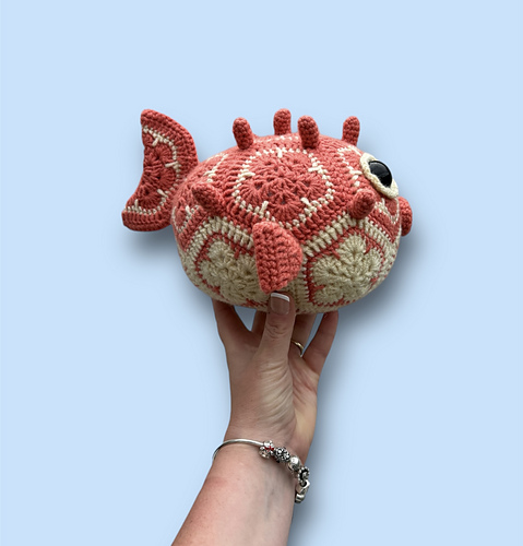 Ravelry: Bubbles the African Flower Puffer Fish pattern by selina page