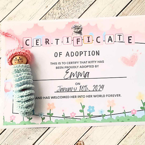 Ravelry: Kitty With Cat Hat Worry Worm pattern by May Shehab