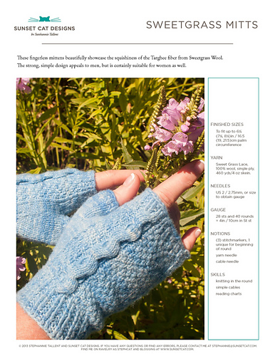Ravelry: SweetGrass Mitts pattern by Stephannie Tallent