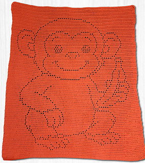 Ravelry: Cute Chimpanzee Filet Blanket pattern by Carla Gasson