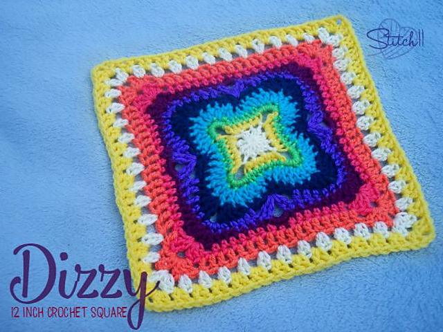 Ravelry: Dizzy 12 inch square pattern by Stitch11