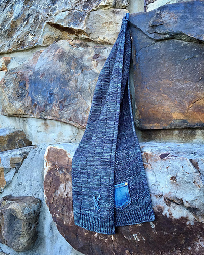 Ravelry: Sasha Knit+Denim Scarf pattern by Alexandra Davidoff