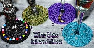 Ravelry: Wine Glass Coaster Identifiers pattern by Sue Dewar