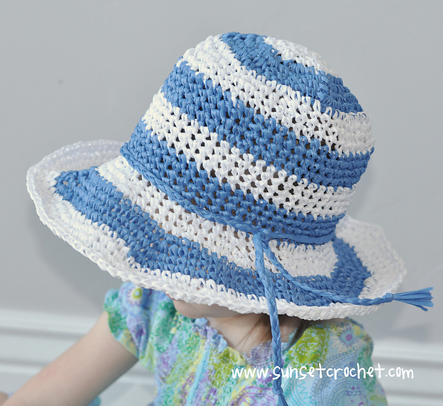 Ravelry: Striped Summer Straw Hat pattern by Bonnie Potter