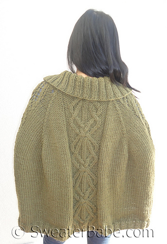 Ravelry: #138 Covetable Cabled Cape pattern by SweaterBabe