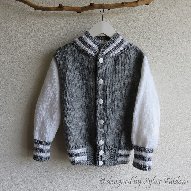 Ravelry: Varsity jacket pattern by Sylvie Zuidam