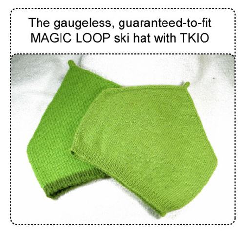Ravelry: Gaugeless Magic Loop Ski Hat with a TKIO pattern by TECHknitter