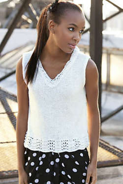 Ravelry: Ruffle V-Neck Shell pattern by Teresa Chorzepa