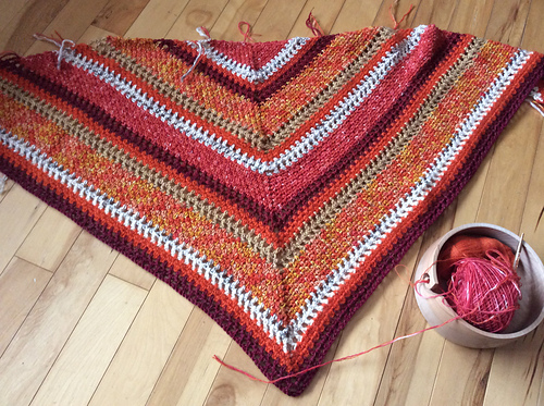Ravelry: Cozy Striped Shawl pattern by Kara Gunza