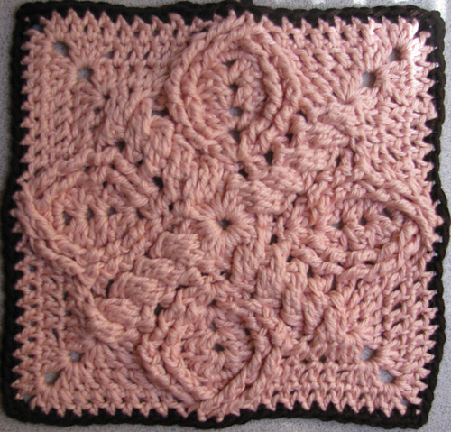 Ravelry: Cabled Flower Block pattern by Tammy Hildebrand