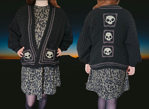 Ravelry: Skull Hexagon Cardigan pattern by Tash Hag